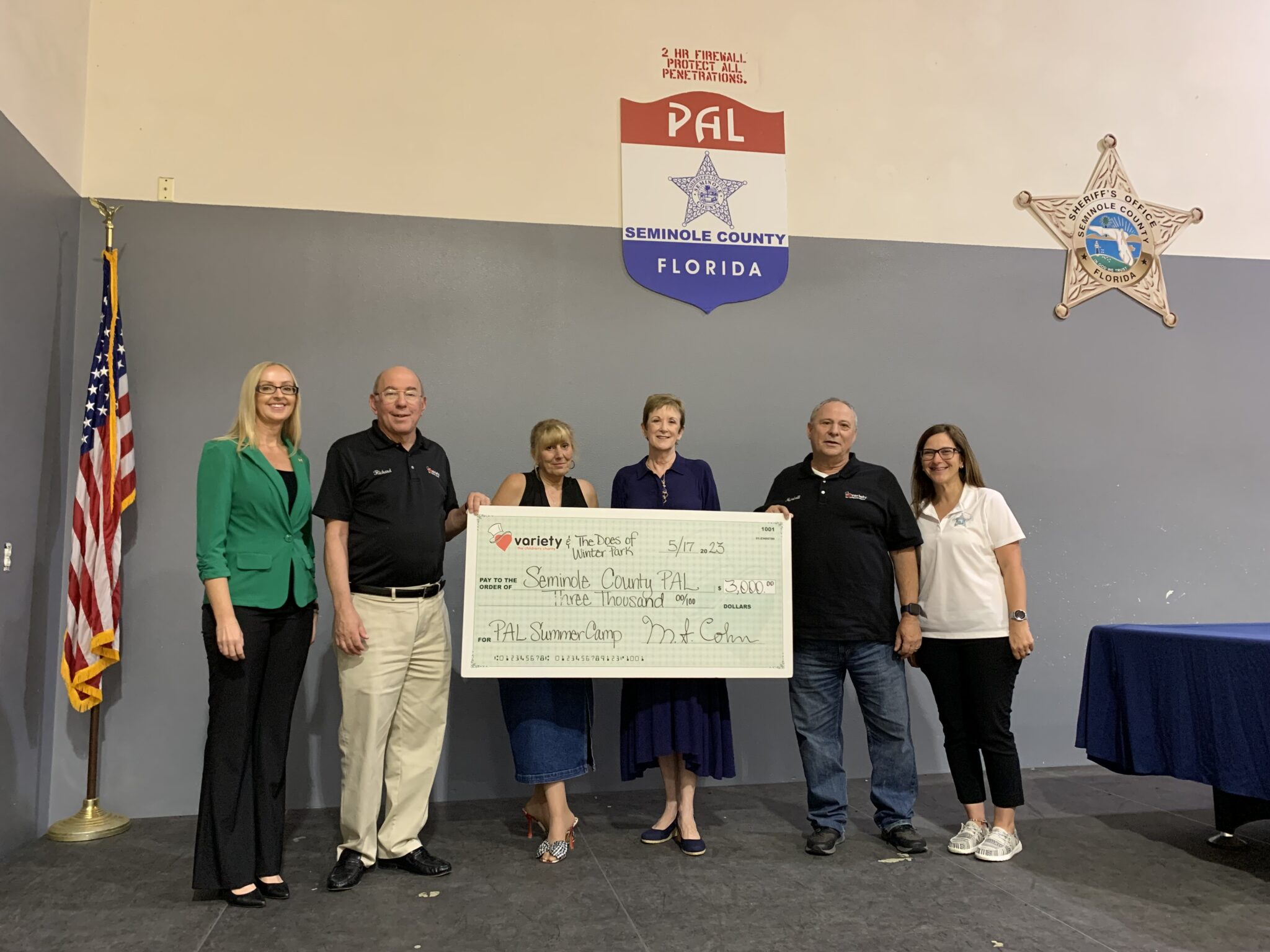 CHECK PRESENTATION TO SEMINOLE COUNTY SHERIFF'S OFFICE PAL YOUTH CAMP ...