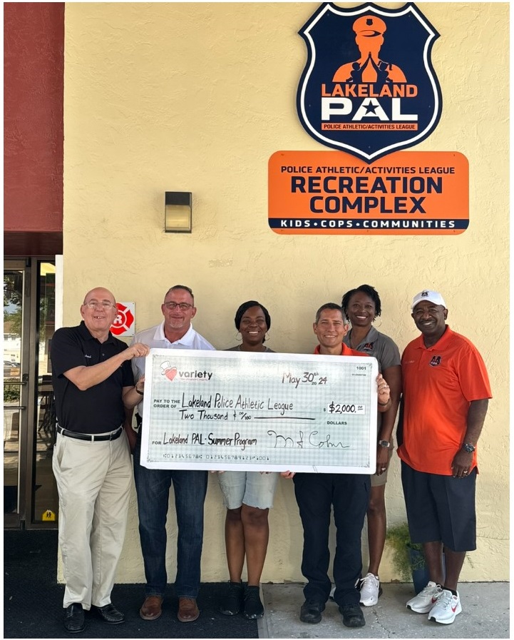 $2,000 CHECK PRESENTATION TO LAKELAND'S YOUTH PAL SUMMER CAMP - Variety ...